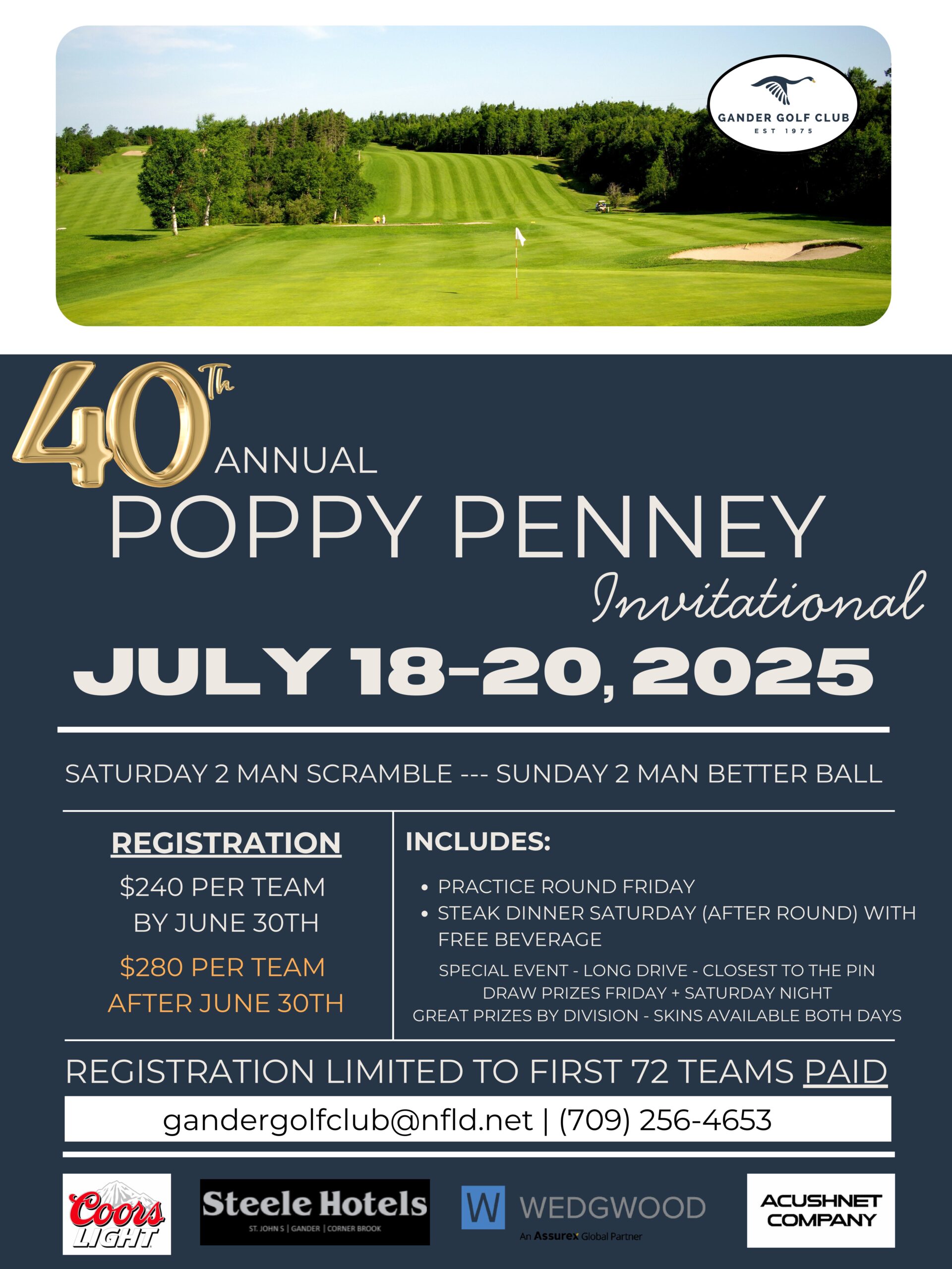 Poppy Penney Invitational – Gander Golf Club – Gander, NL